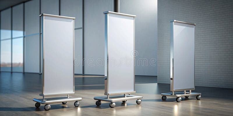 Empty Mock Up for Customizable Vertical Advertising Display Stand Pylon ...