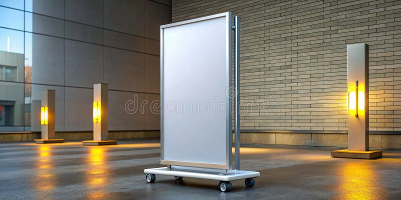 Empty Mock Up for Customizable Vertical Advertising Display Stand Pylon ...