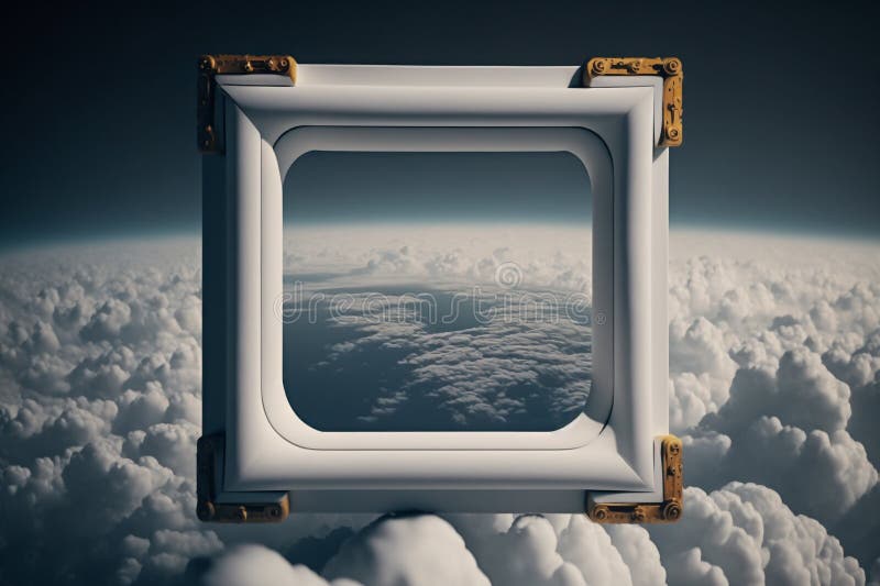 Empty Mockup White Frame with Pure Cloud Sky Background Generative AI ...