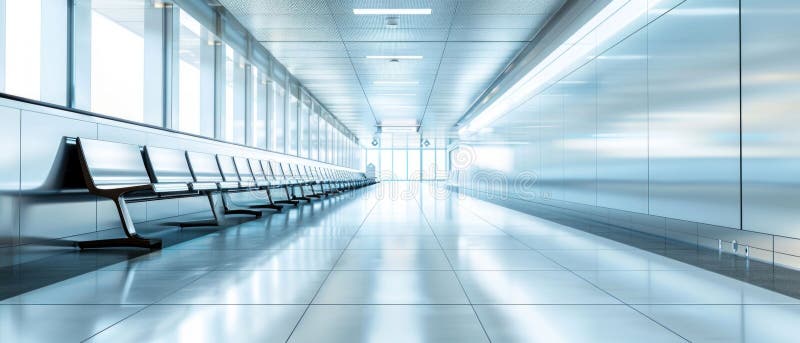Empty Modern Airport Waiting Area. Generative Ai Stock Illustration ...