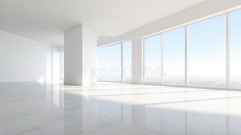 Empty Modern Interior Apartment with Large Windows Sun Light Stock ... Empty Modern Interior Apartment with Large Windows Sun Light Stock ...
