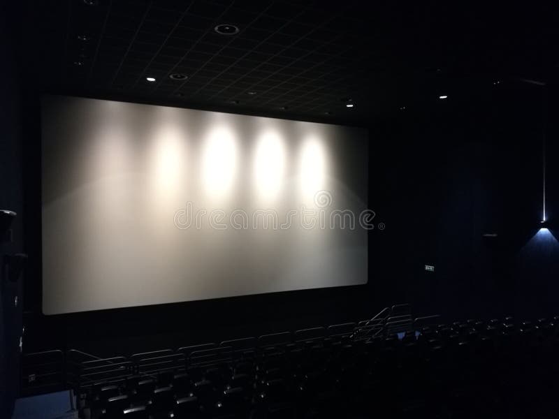 Dark Film Theater with Projection Light Stock Image - Image of modern ...
