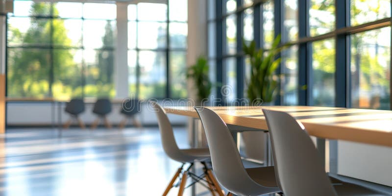 Empty Modern Classroom Sunlight Shining Large Windows Stock Photos ...