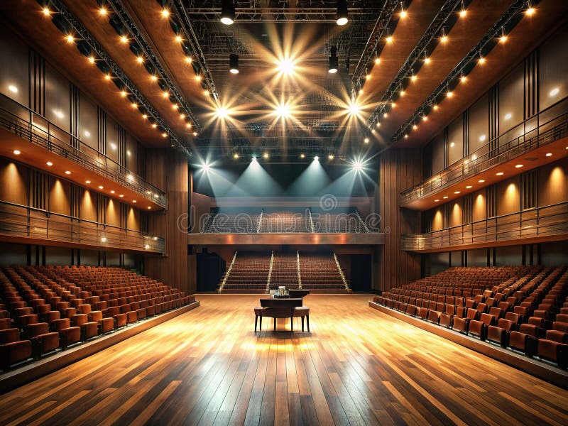 Empty Modern Concert Hall Stage Awaiting the Spectacle Stock ...