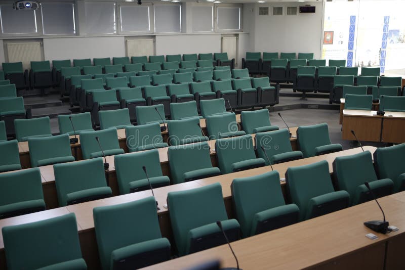 Empty Conference Room with Chairs Stock Image - Image of furniture ...