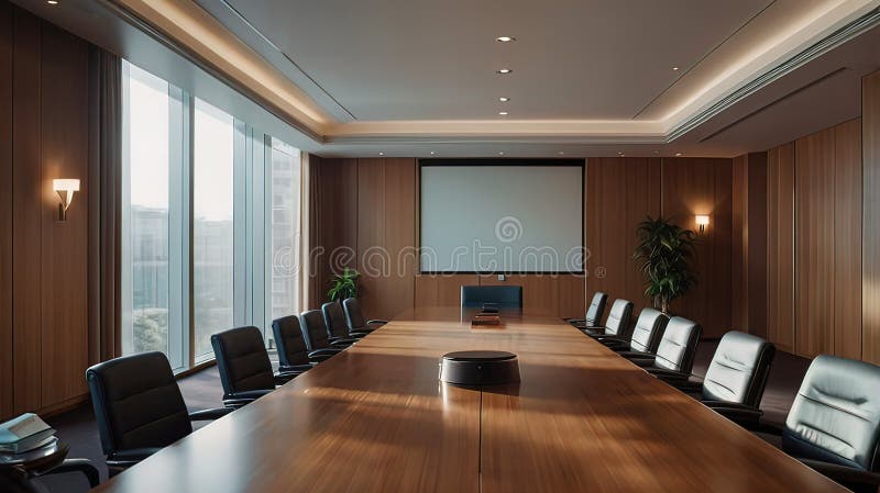 Empty Modern Conference Room with a Screen for Showing Presentations ...