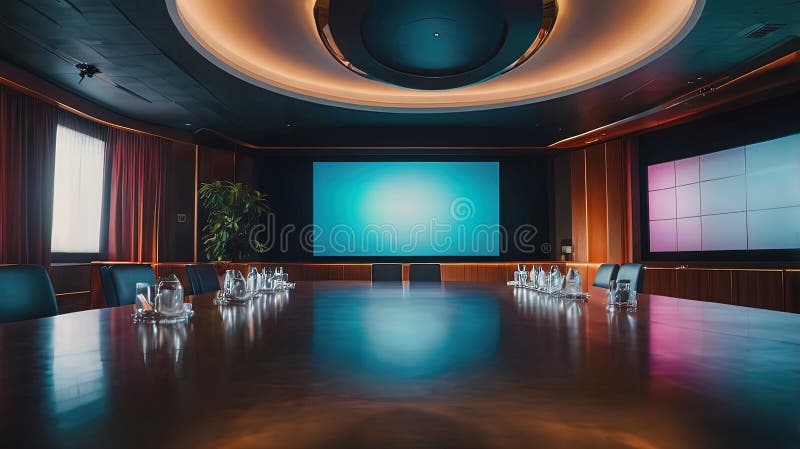 Empty Modern Conference Room with a Screen for Showing Presentations ...