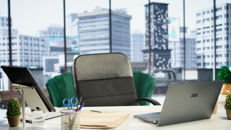 Empty Modern Corporate High End Office Space Designed for a Leader ...