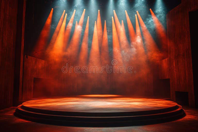 Empty Modern Dance Stage with Dramatic Lighting Setup. Contemporary ...
