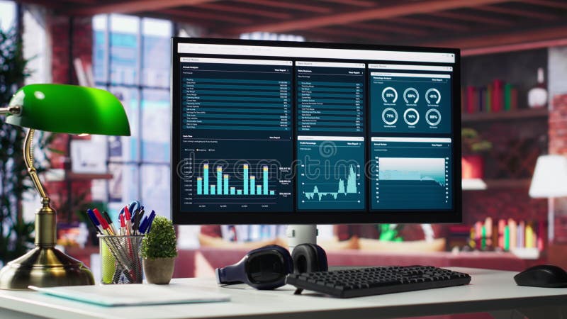 Empty Modern Desktop Ready for Business Development Work with ...