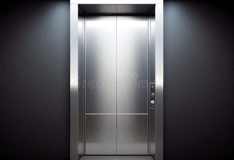 An Empty Modern Elevator or Lift with Metal Doors Illustration. Ai ...