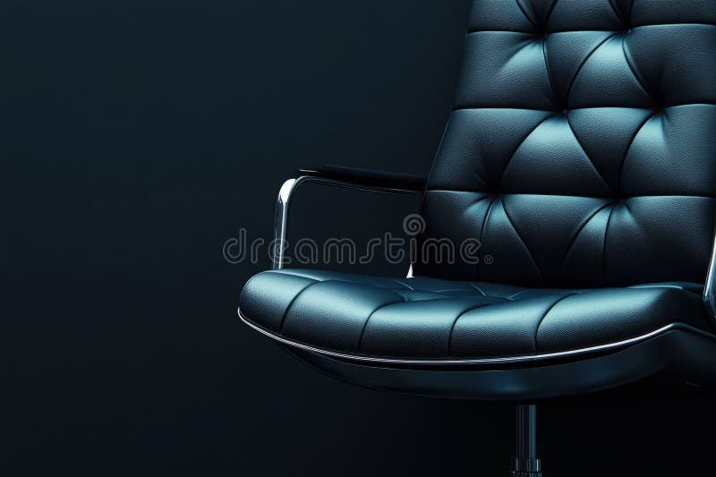 Empty Modern Executive Office Chair Standing on Dark Background Stock ...