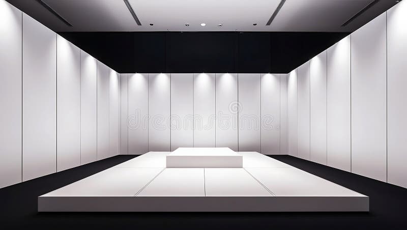 Empty Modern Exhibition Stand Ready for Presentation Stock Illustration ...