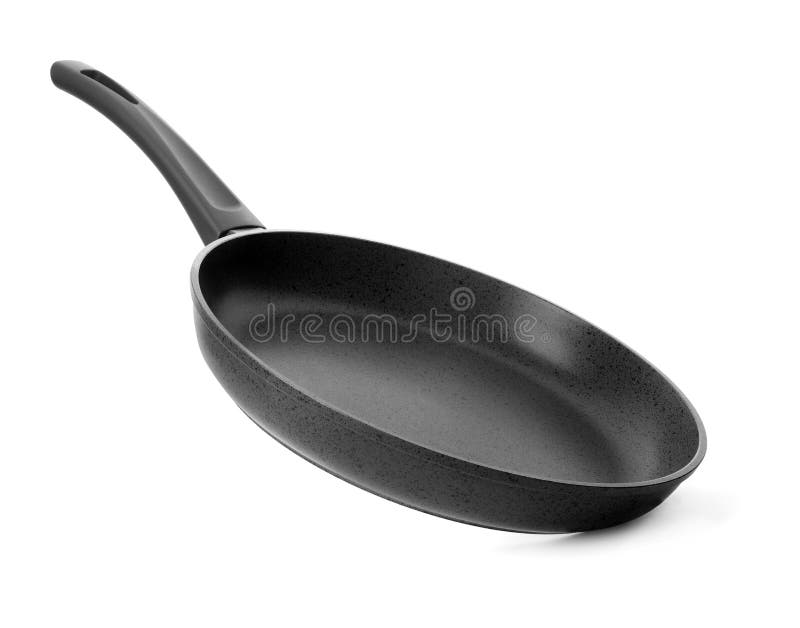 Empty Modern Frying Pan with Lid Isolated on White Stock Image - Image ...