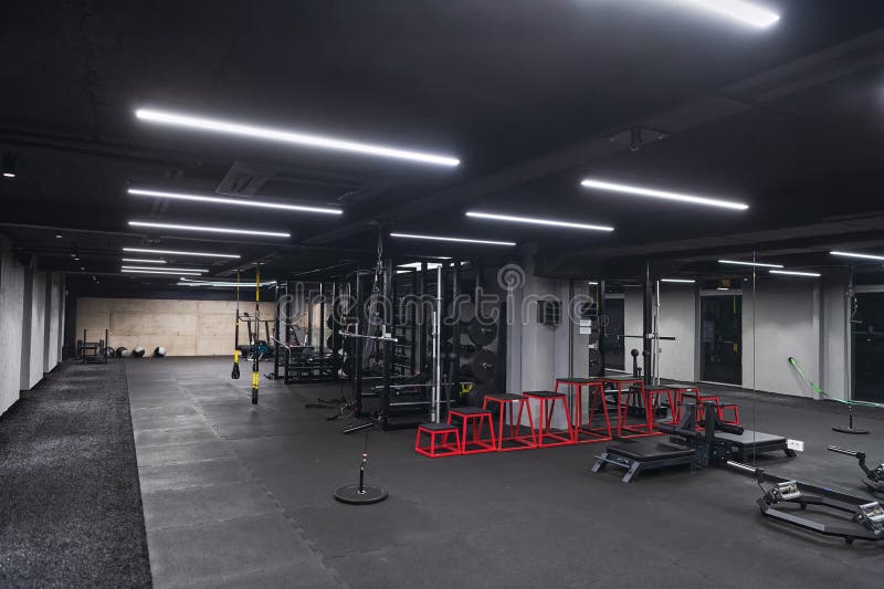 An Empty Modern Gymnasium with a Variety of Equipment, Offering a ...