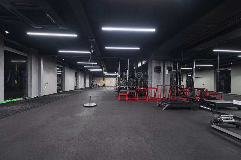 An Empty Modern Gymnasium with a Variety of Equipment, Offering a ...
