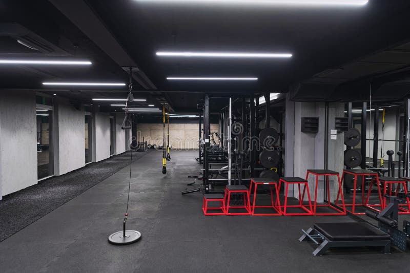 An Empty Modern Gymnasium with a Variety of Equipment, Offering a ...