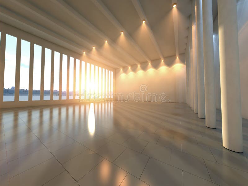 Modern empty interior stock illustration. Illustration of ecology ...