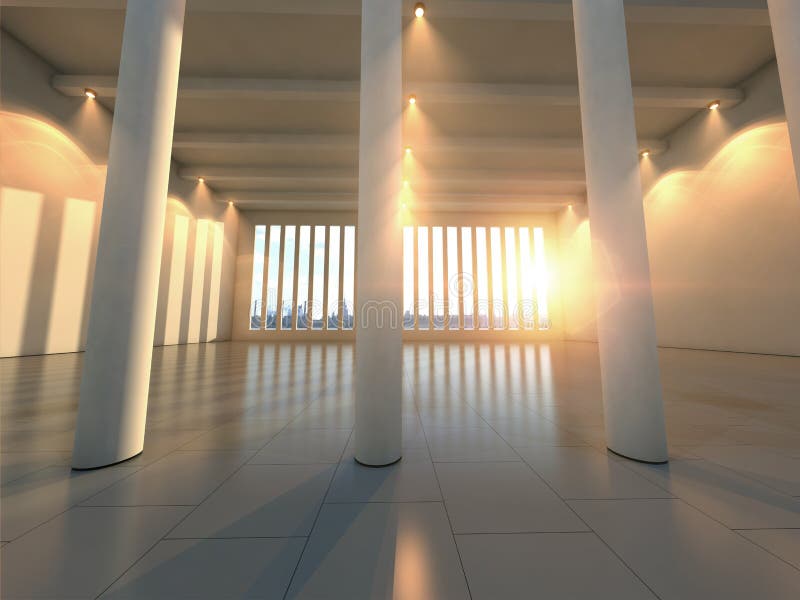 Modern empty interior stock illustration. Illustration of ecology ...