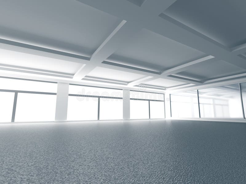 Empty Modern Interior Hall Background Stock Image - Image of floor ...