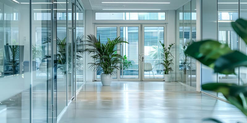 Empty Modern Interior in Minimalist Style with Transparent Glass and ...