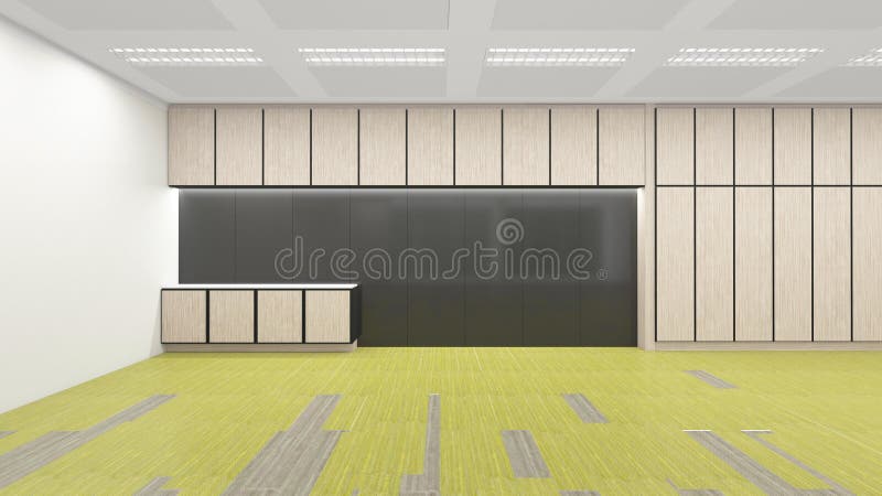 Empty Modern Kitchen Area in Office Corporate, 3d Render Stock ...