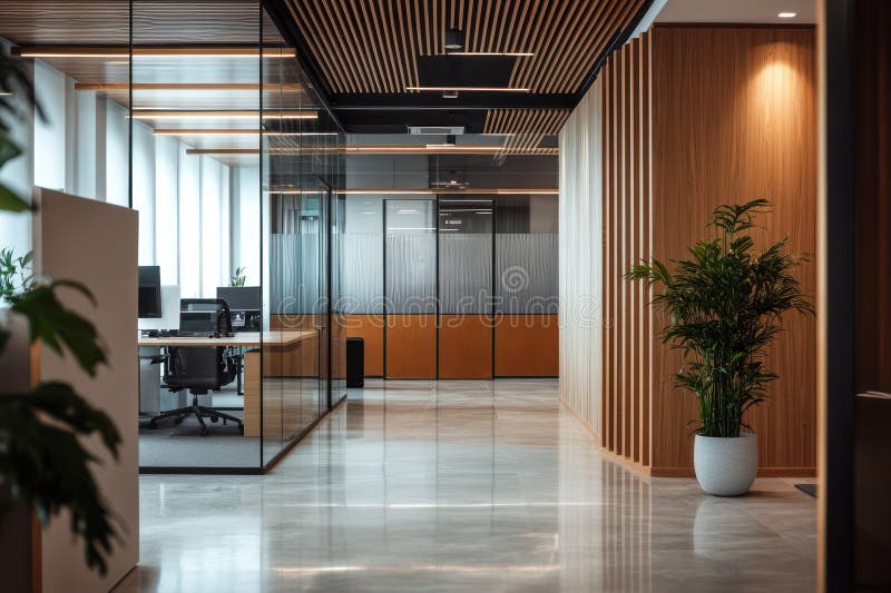 Empty Modern Office with Boxes and White Wall Stock Image - Image of ...