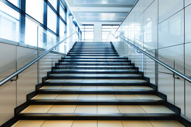 Empty Modern Office Building Interior, Stairs in Office, Stairs Step ...