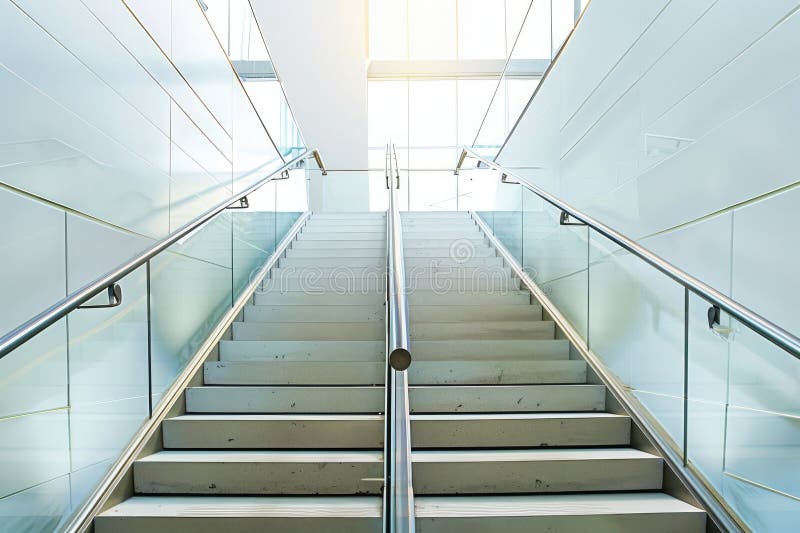 Empty Modern Office Building Interior, Stairs in Office, Stairs Step ...
