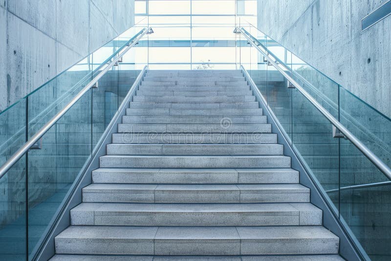 Empty Modern Office Building Interior, Stairs in Office, Stairs Step ...