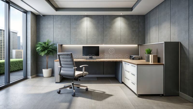 Empty Modern Office Cubicle a Silent Statement on Modern Workspaces ...