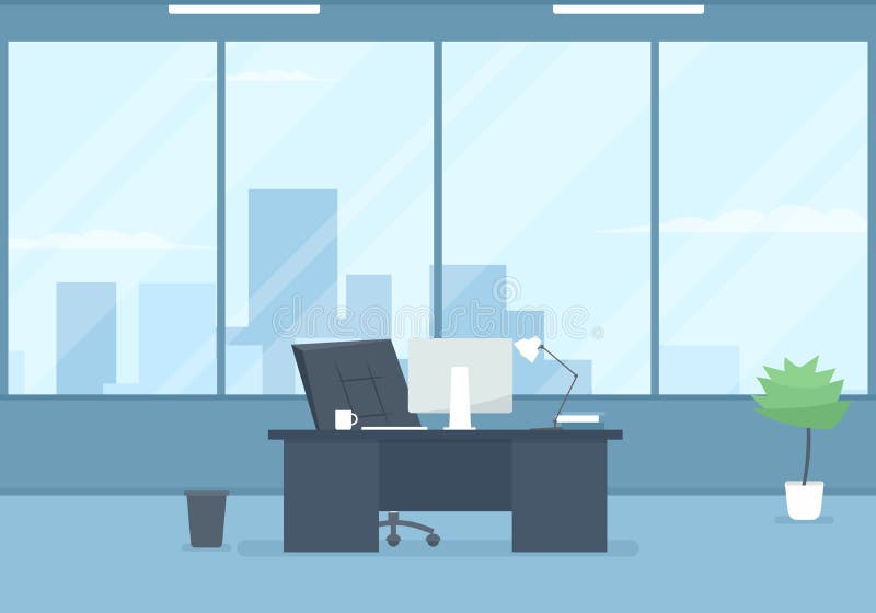 Empty modern office stock vector. Illustration of inside - 115880879
