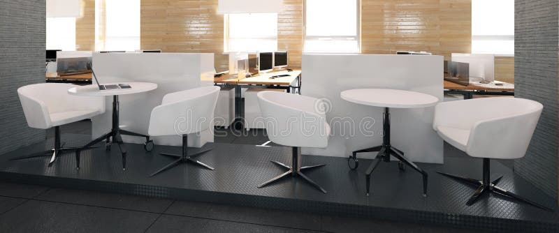 Empty Modern Office Interior Work Place Stock Illustration ...