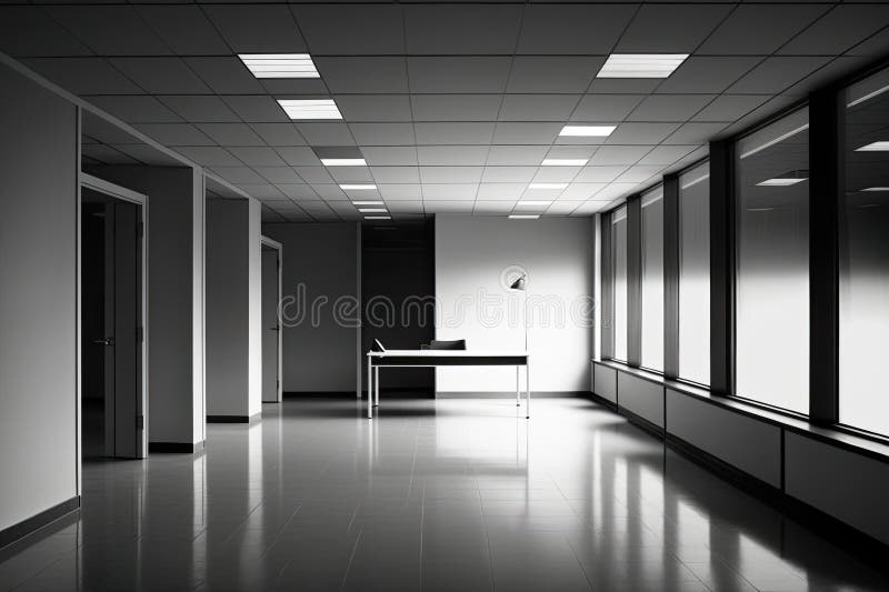 Empty modern office space stock illustration. Illustration of modern ...