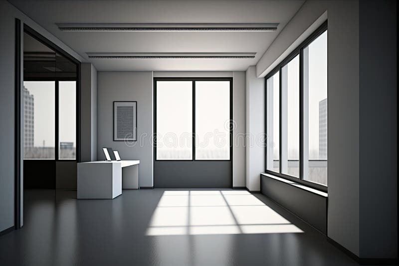 Empty modern office space stock illustration. Illustration of modern ...