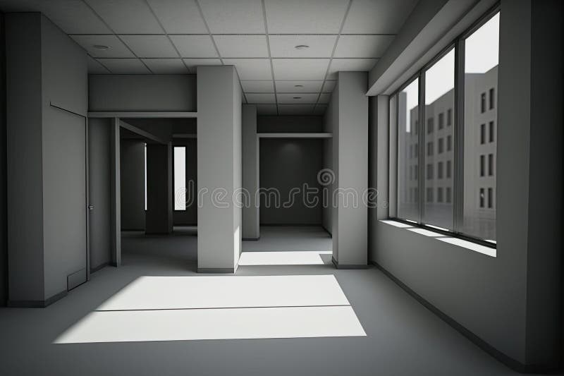 Empty modern office space stock illustration. Illustration of modern ...