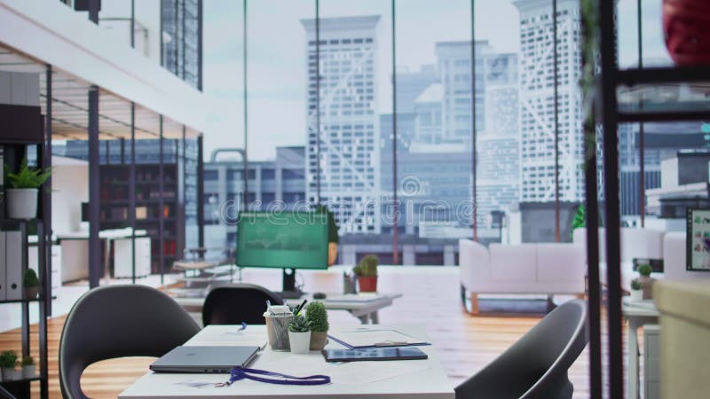 Empty Modern Office Workspace Designed for Job Interviews To Achieve ...