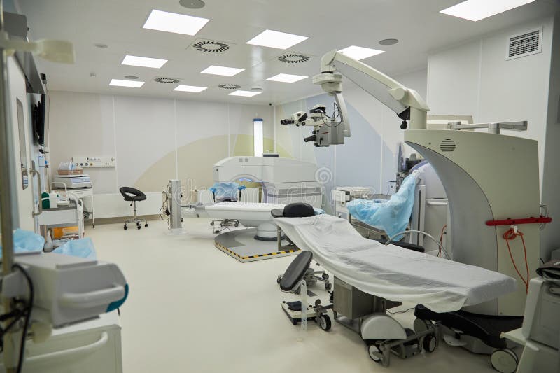 Empty Modern Operating Room Featuring Advanced Surgical Equipment and ...