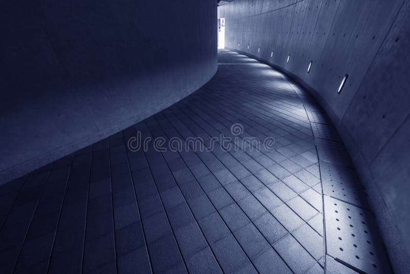 Empty Modern Pedestrian Walkway at Night Stock Photo - Image of copy ...