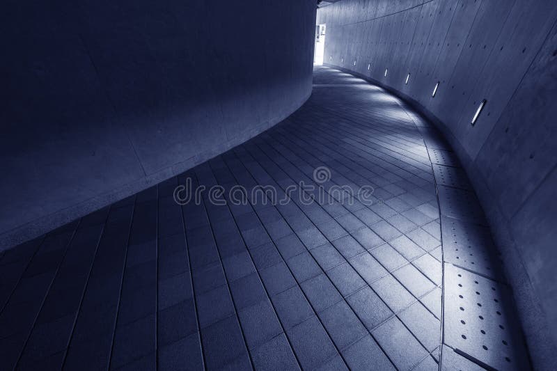 Modern Pedestrian Walkway in Midtown of Hong Kong City at Night ...