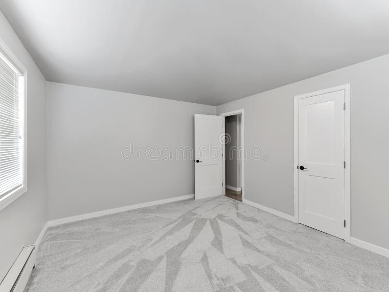 Empty Modern Residential Bedroom Interior Stock Image - Image of room ...
