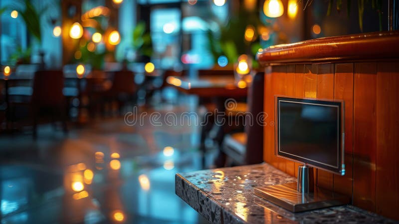 Empty Modern Restaurant Interior with Bar Counter. Stock Photo - Image ...