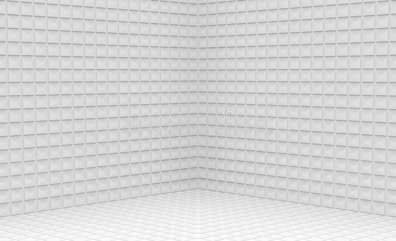 3d Rendering. Empty Modern Small Square Grid Pattern Ceramic Tiles ...