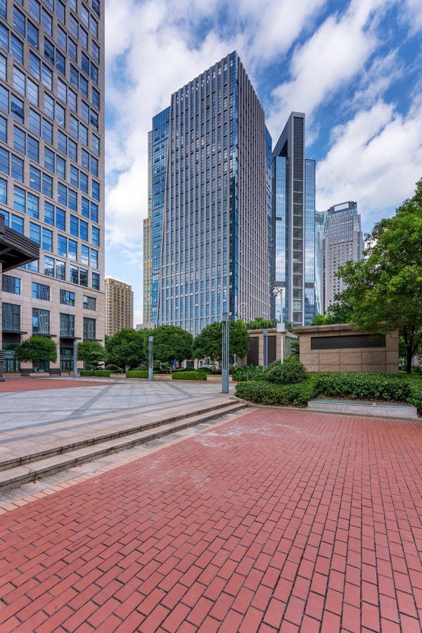 Empty, Modern Square and Skyscrapers Stock Photo - Image of building ...