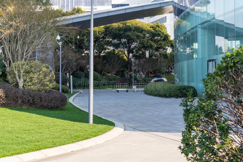 Empty, Modern Square and Skyscrapers Stock Image - Image of modern ...