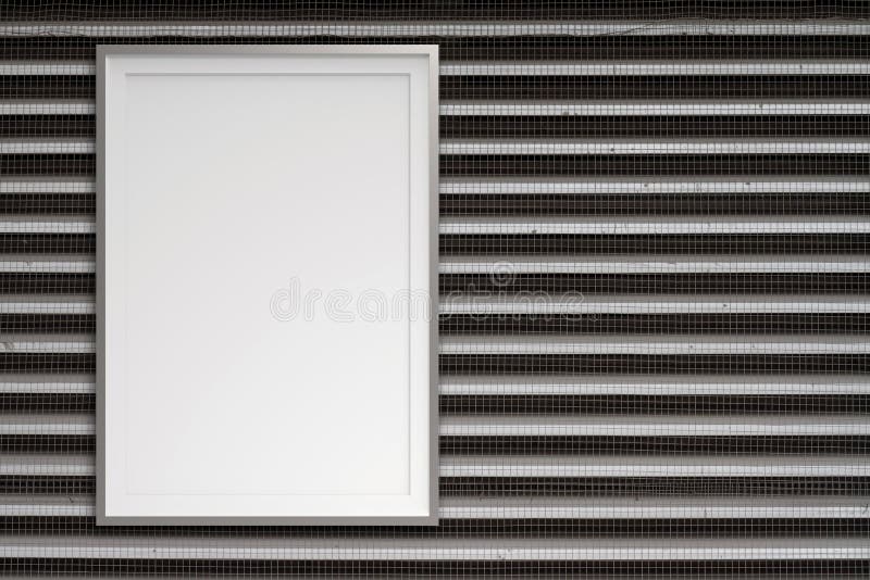Empty Modern Style Frame on Composition Wall Stock Photo - Image of ...