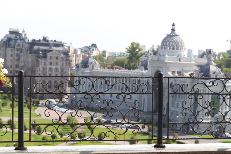 Empty Modern Terrace Area and City View Stock Photo - Image of ...