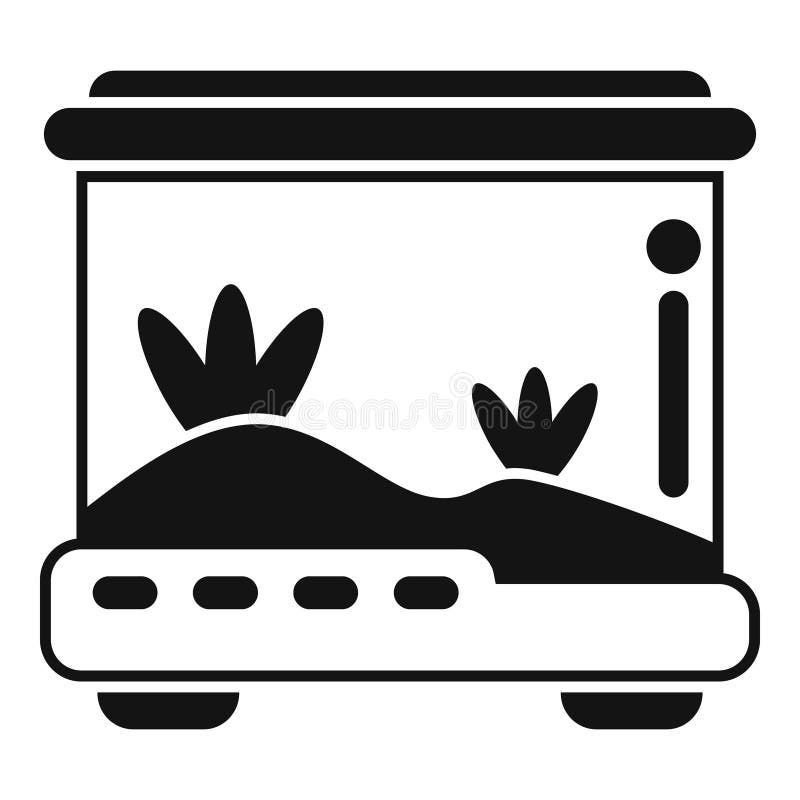 Empty Modern Transparent Terrarium with Soil for Reptile Icon Stock ...