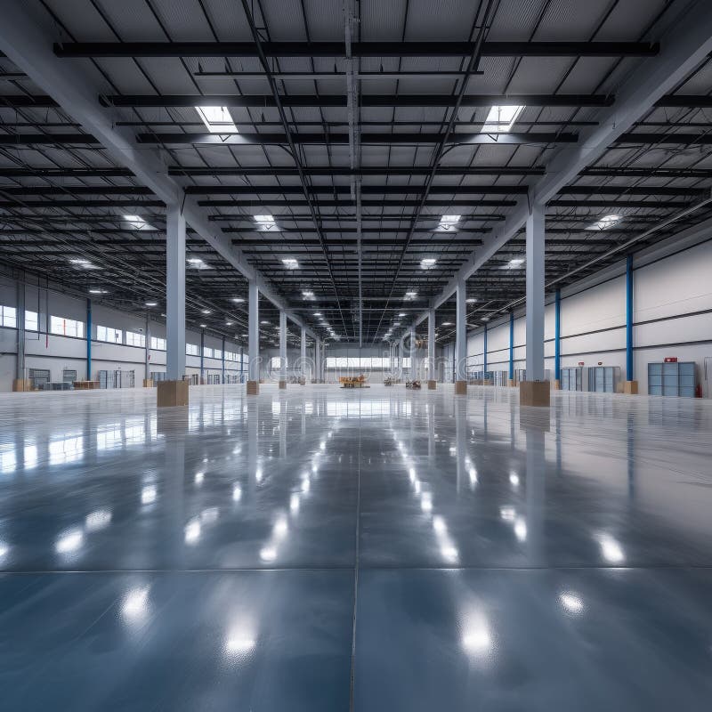 Empty Modern Warehouse, Industrial Building or Modern Factory for ...