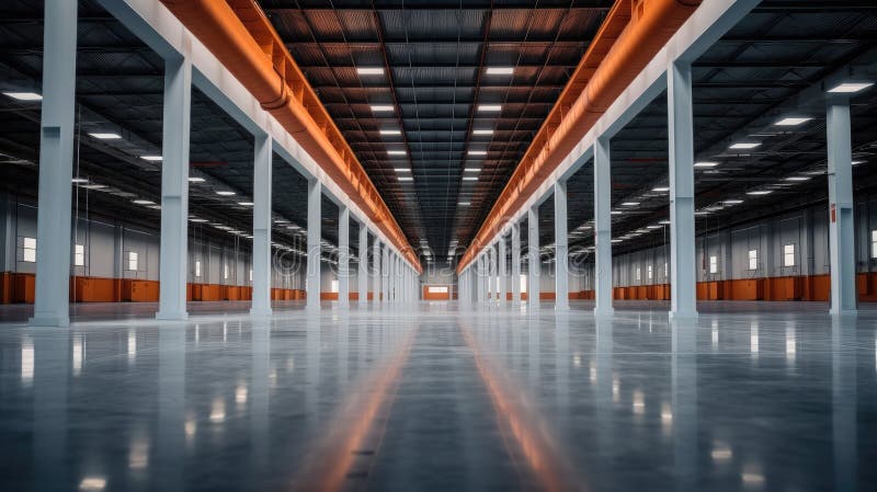 Empty Modern Warehouse, Industrial Building or Modern Factory for ...